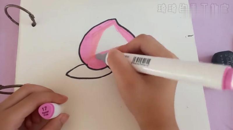 琦琦的手工教室之简笔画桃子