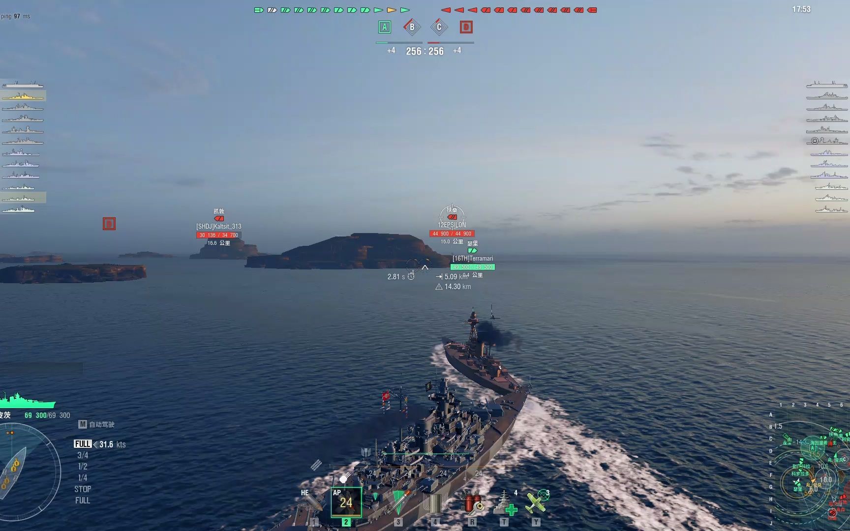 战舰世界,18w提尔皮茨,日耳曼男儿冲锋吧