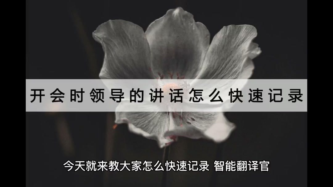 开会时领导的讲话怎么快速记录?先录下来后续再转换
