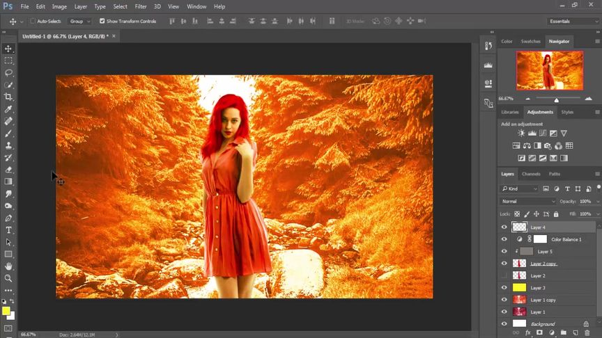 Photoshop CC 2015橙黄美女教程