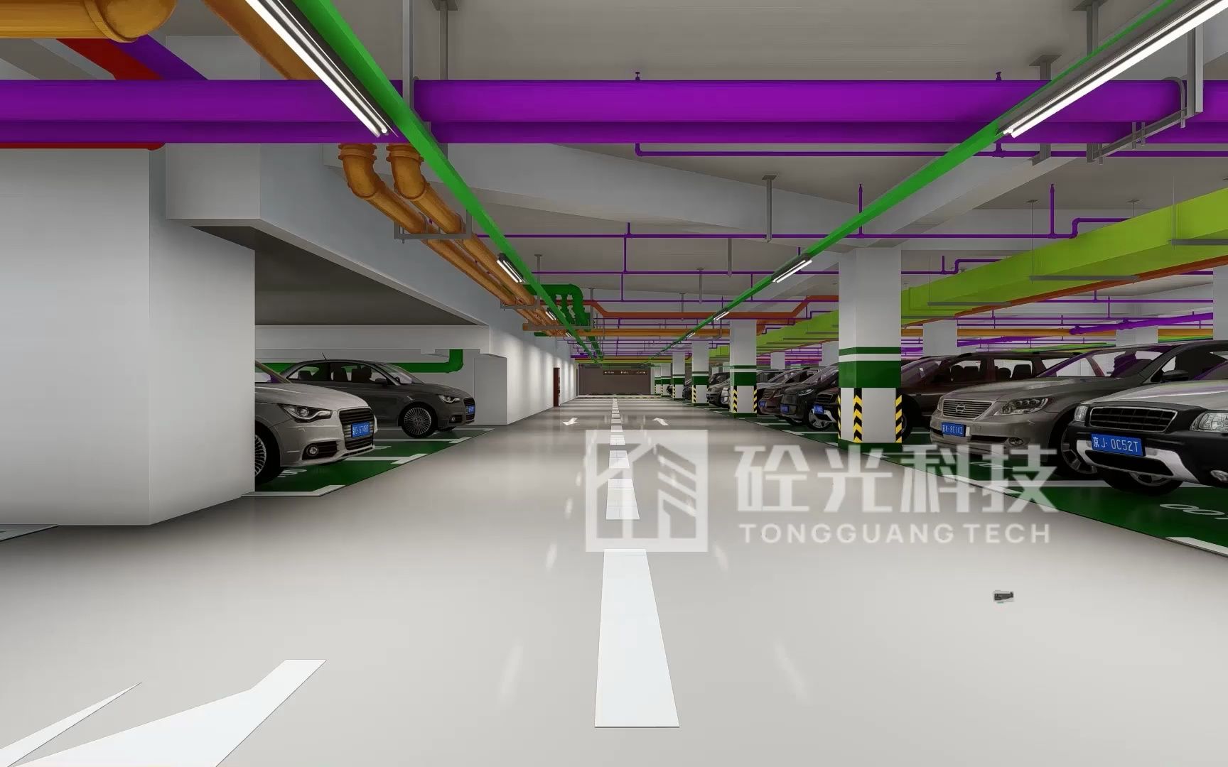 BIM投标动画 地下室管线漫游