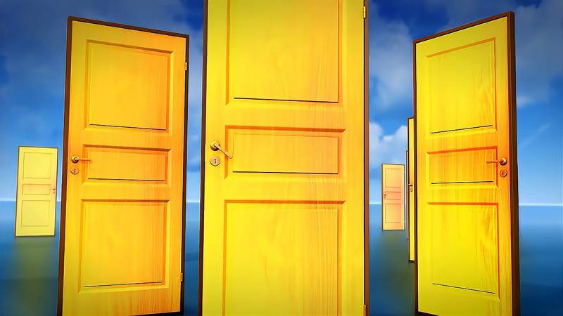 开门绿幕抠像视频素材