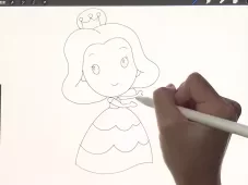 板绘:迪士尼公主画法,简单几笔,一幅漂亮的画构造好了