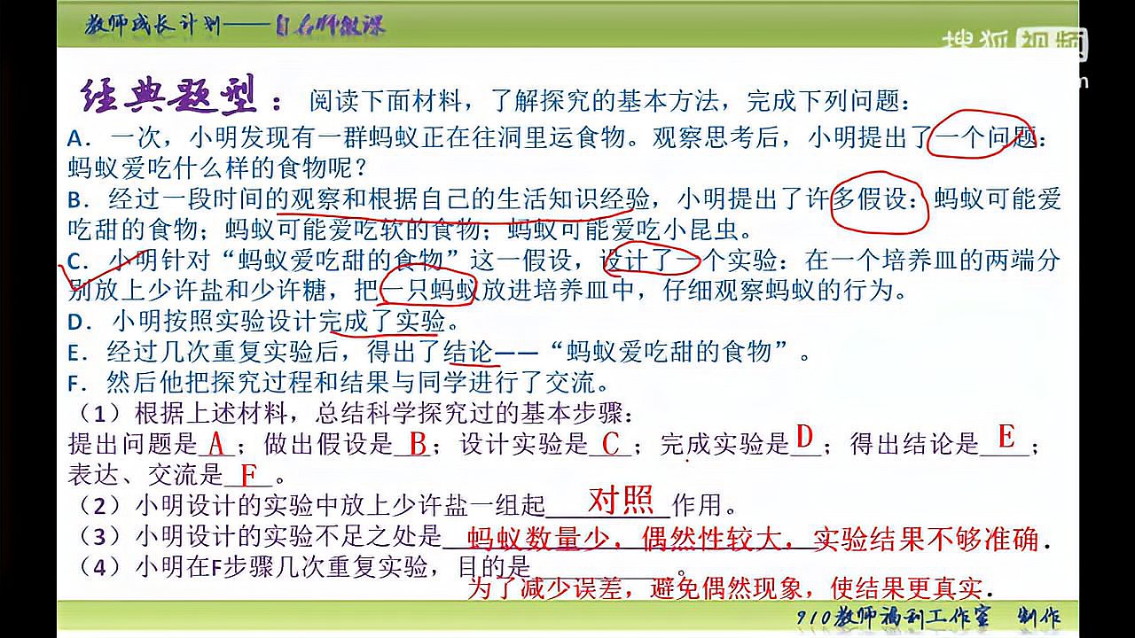 【手掌上的生物课】初中生物中考复习微课:第六集 探究实验法