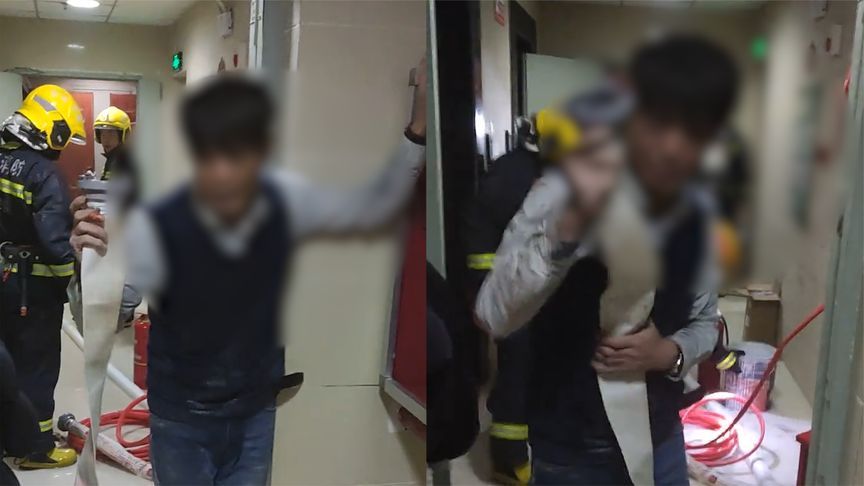 小区有人放烟花导致失火,业主自救却发现是摆设,愤怒质问验收人