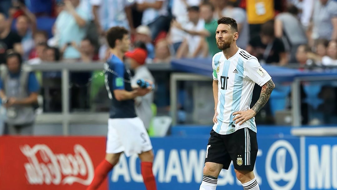 2018世界杯1/8淘汰赛,法国对阿根廷,姆巴佩一战成名,梅西落幕