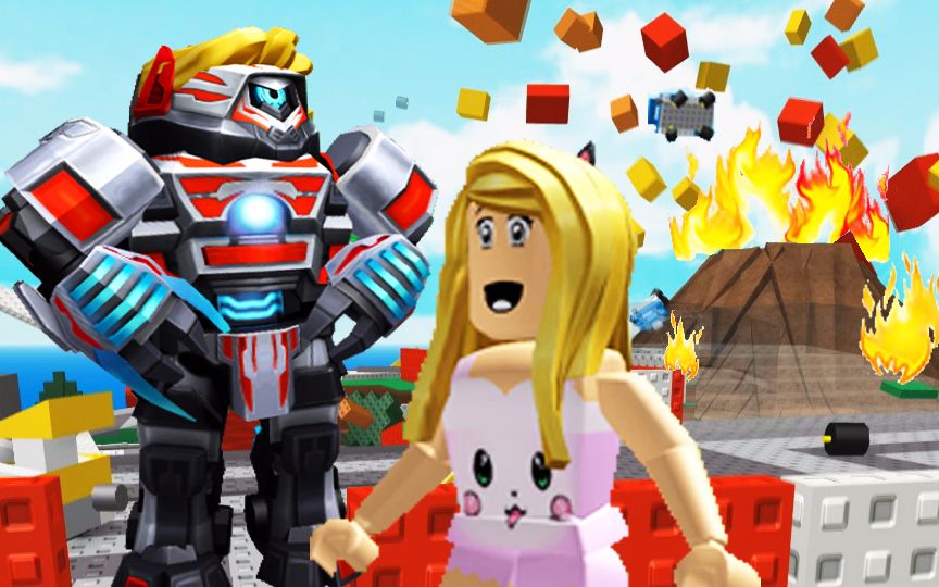 【小熙&屌德斯】Roblox 自然灾害模拟器 搞笑变形金刚兄妹坐跳楼机...