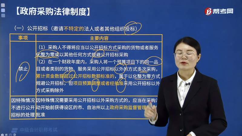 帮考网中会考试黄敏霞老师带你了解政府采购方式的公开招标