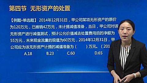 2017会计邦中级会计实务第六章第四节无形资产的处置