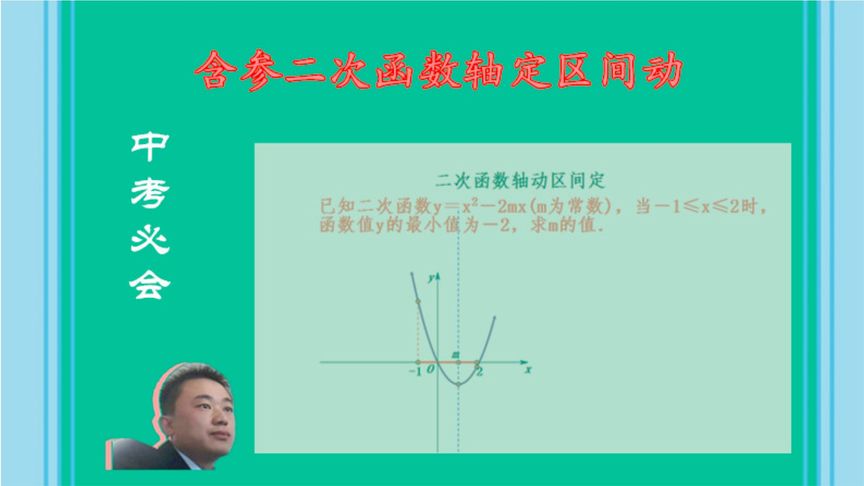 动态解析中考含参二次函数轴定区间动