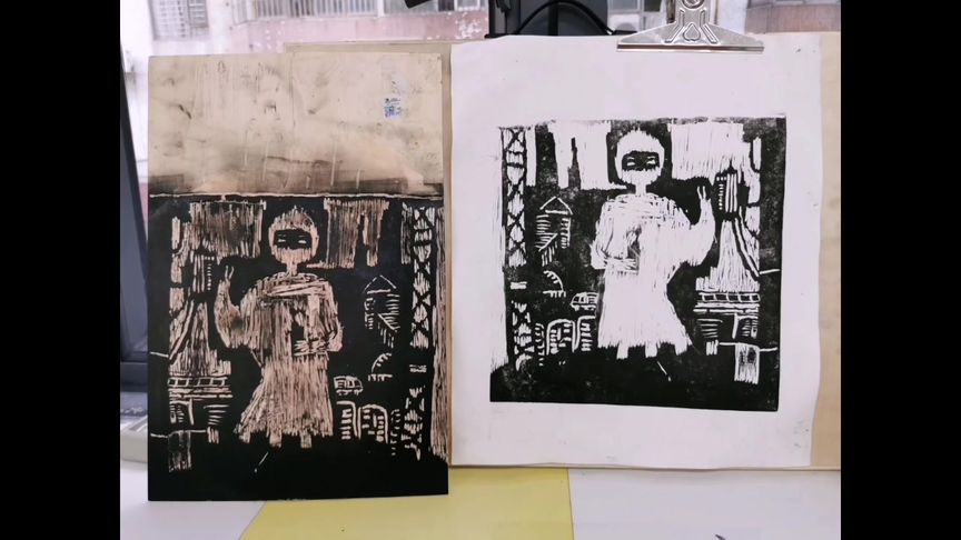 木刻版画#儿童版画 #版画#美术#艺术#绘画 #东莞 #万江 #滨江公馆