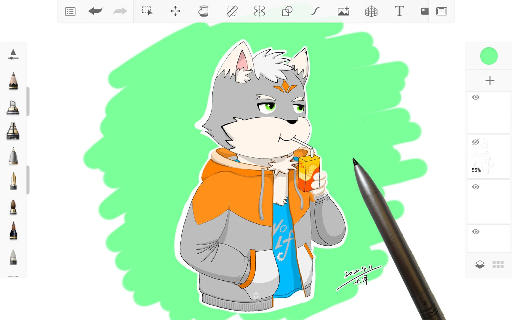 【板绘】兽兽“萌”新第一次尝试板绘(画渣记录生活)