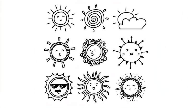 简笔画|太阳的9种画法