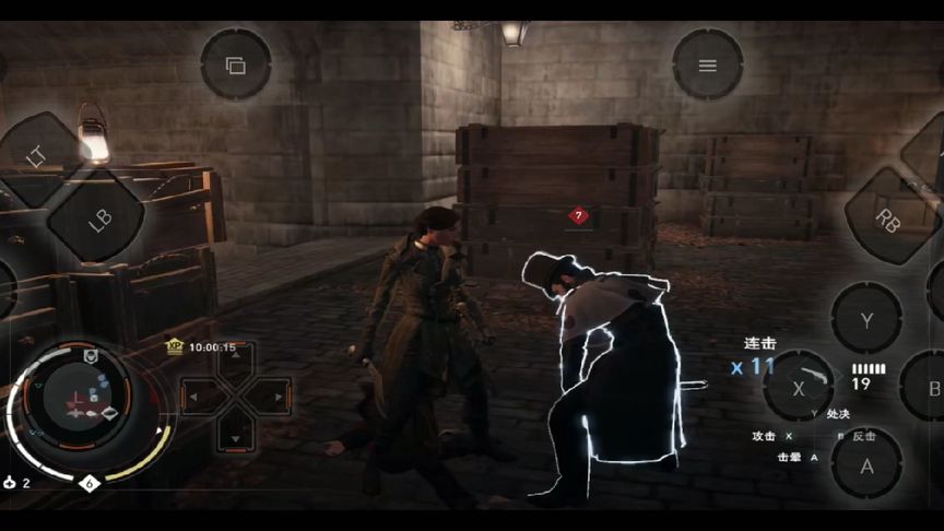 在手机玩刺客信条,顺便秀一波操作