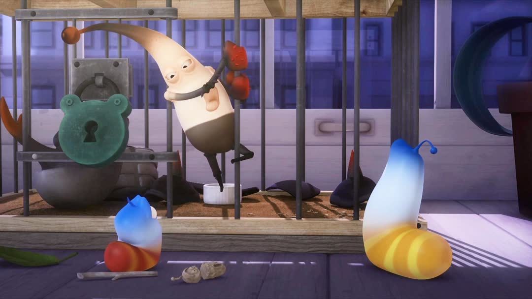 独角仙突然把外壳脱了,绕着笼子跳起了钢管舞,把臭屁虫给看傻了