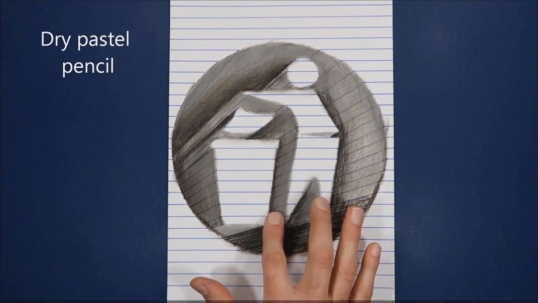 视觉创意画画:3D视角的平面画一个3D的垃圾桶标志