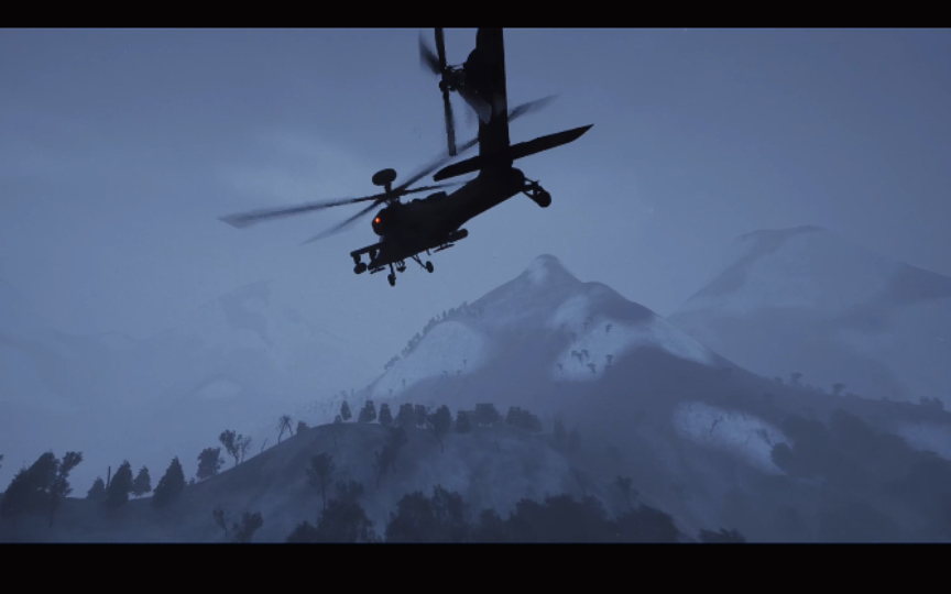 【UE5】虚幻5动画之长弓阿帕奇直升机风雪夜飞行