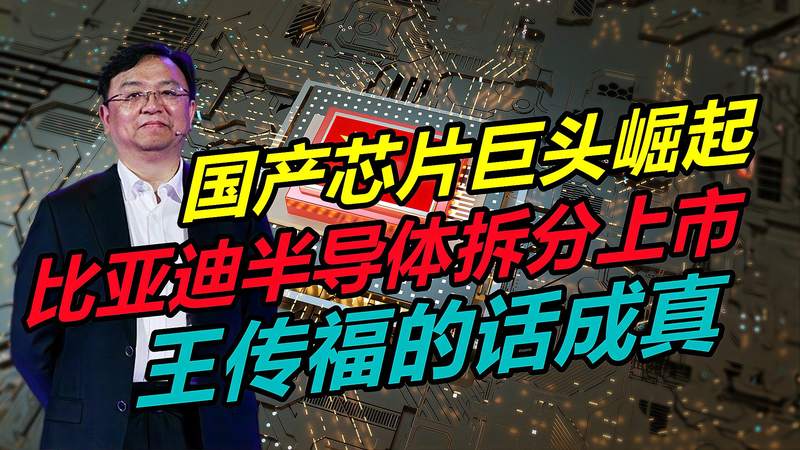 国产芯片巨头崛起,比亚迪半导体拆分上市,王传福的话成真