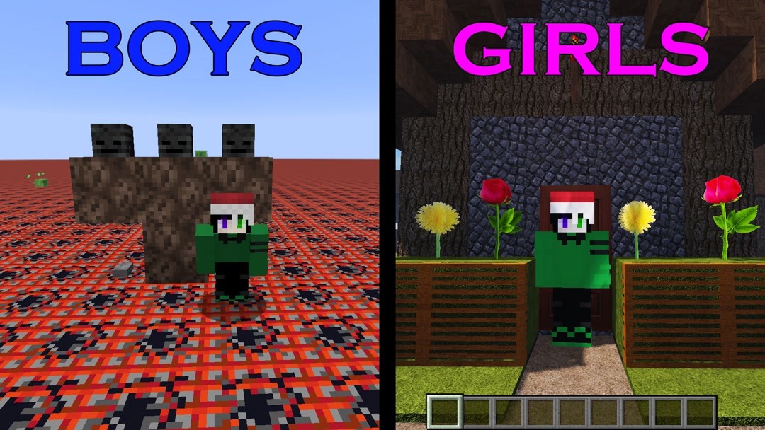 我的世界:男孩VS女孩,如何摧毁电脑