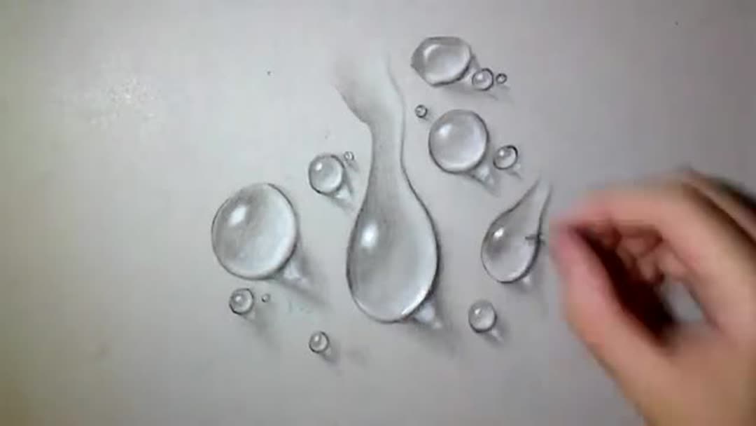 3分钟学会用彩铅画水滴