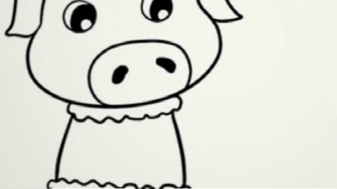 猪猪用简笔画的方式,给大家拜年了,过年你放鞭炮了吗