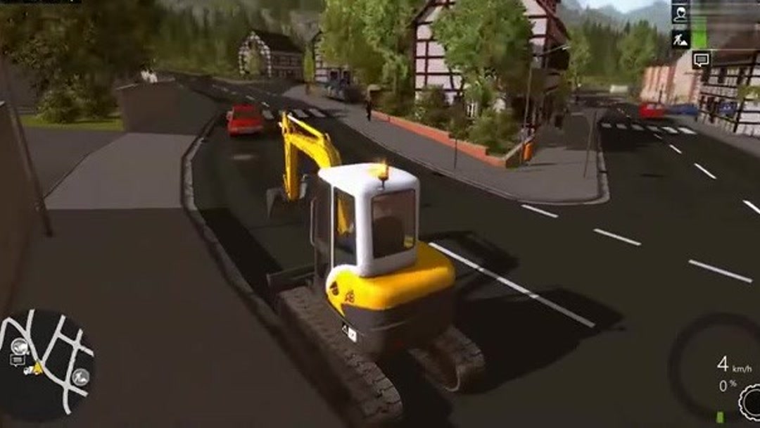 挖掘机3D动画片 建筑模拟工程车工作视频