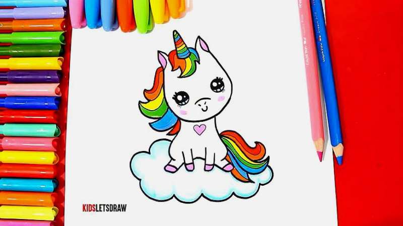 儿童早教绘画视频教程,教孩子们绘制一个可爱的独角兽