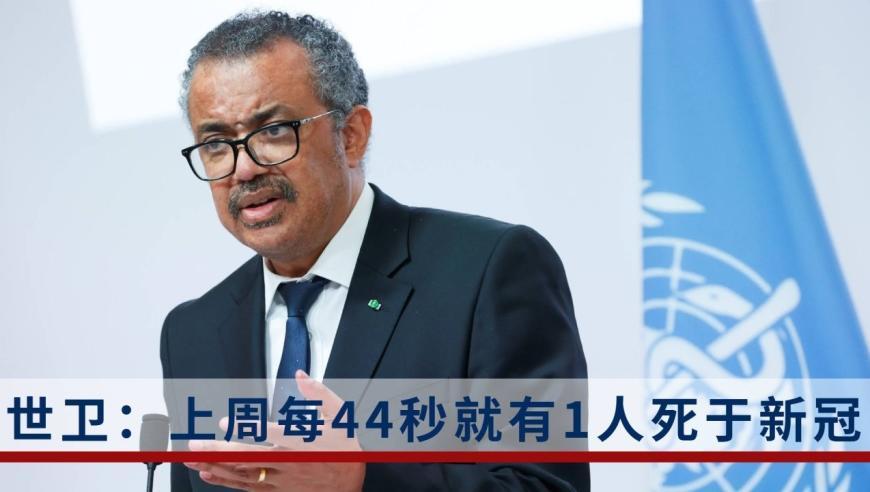 世界卫生组织:上周每44秒就有1人死于新冠