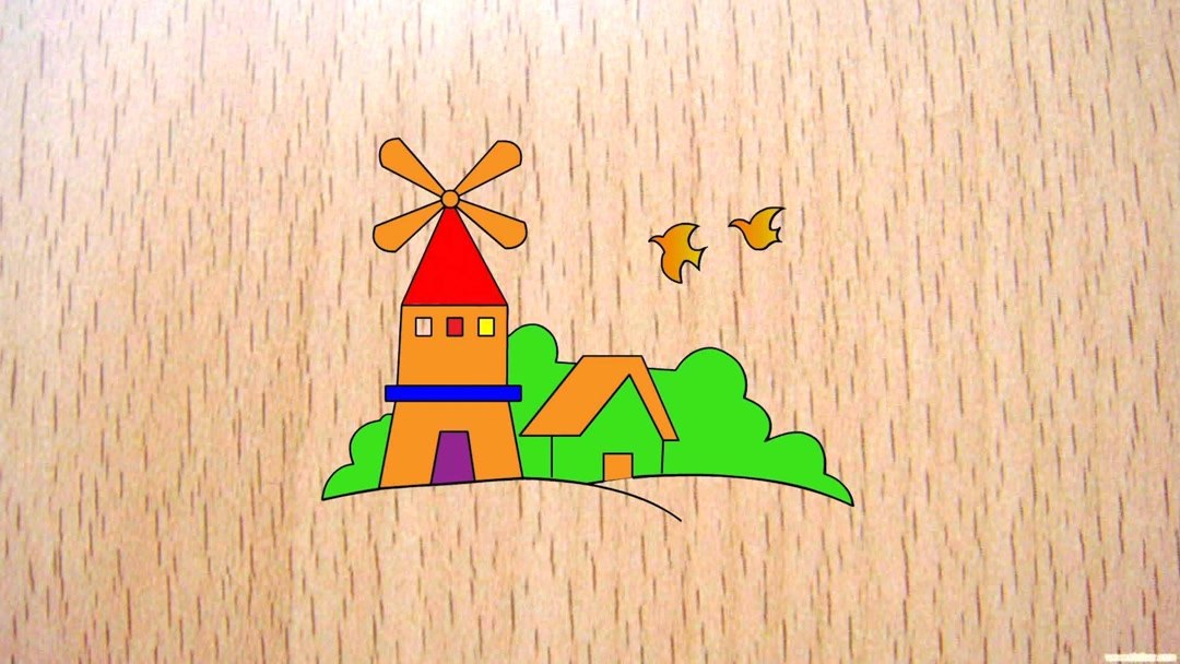 大风车简笔画儿童画教程小鸟小房子简笔画