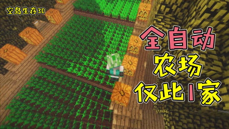 我的世界空岛30:全世界独此一家的全自动农场你见过没?