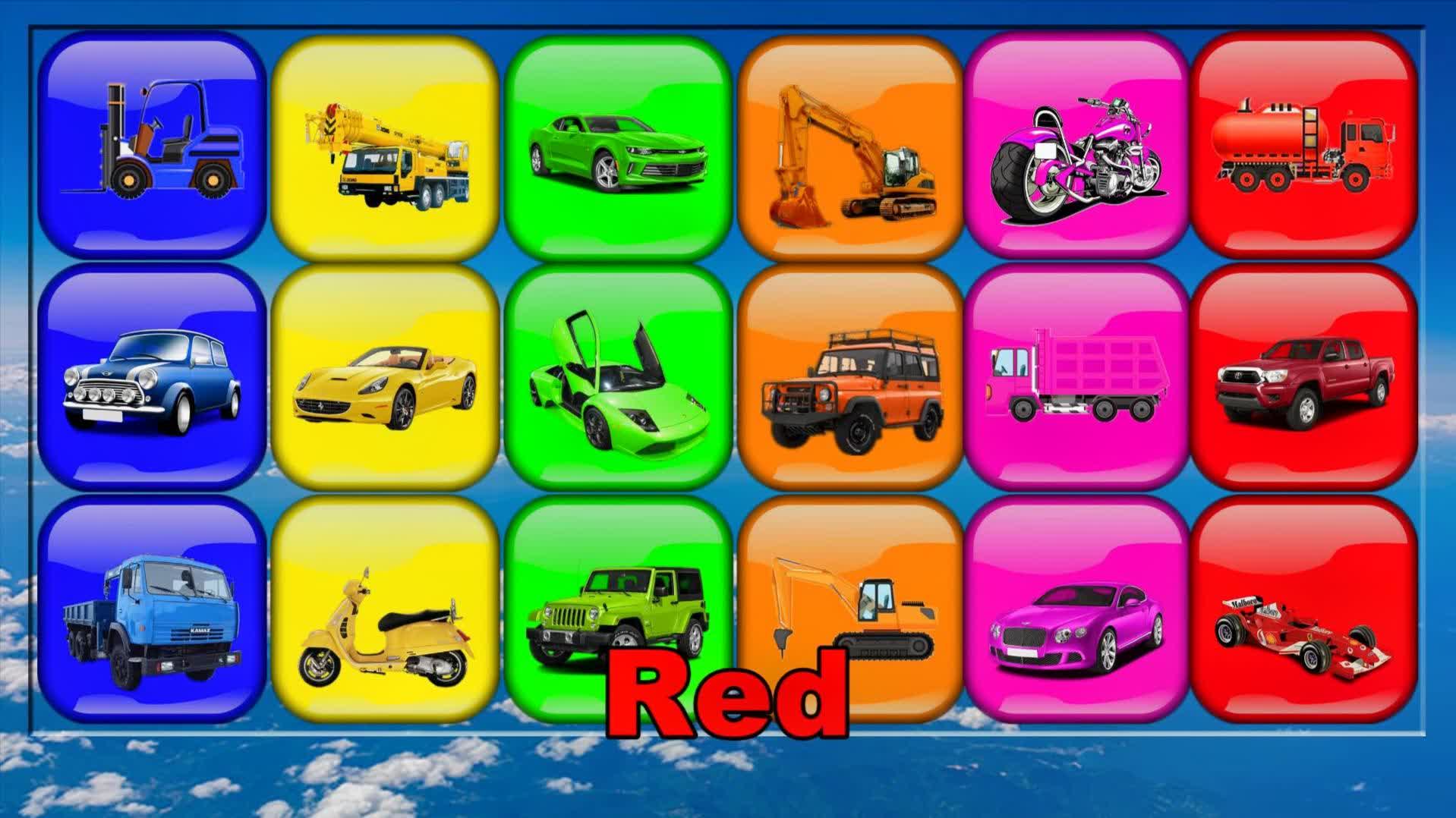 儿童启蒙汽车挖掘机工程车学习英语游戏,宝宝早教益智动画视频