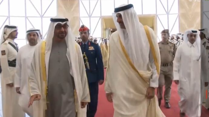 果然视频|断交危机以来,阿联酋总统首访卡塔尔.