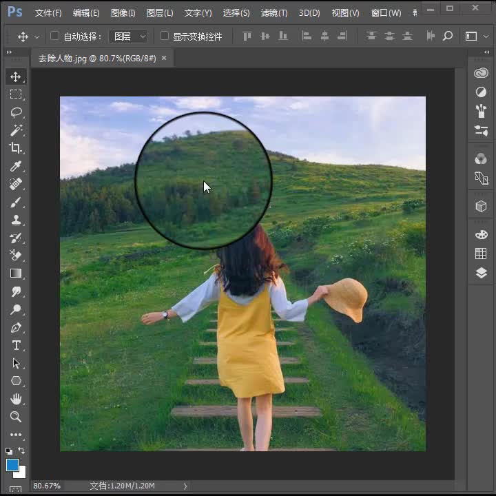ps教程,小白轻松学会如何把图中人物P掉