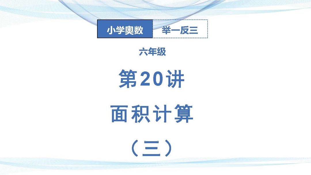 第20讲 面积计算(三)
