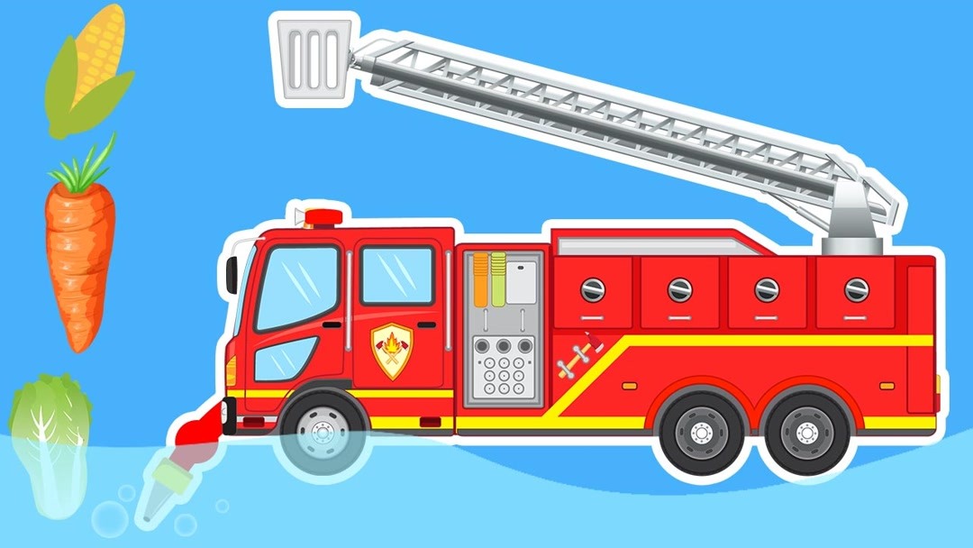 儿童工程车动画 第30集 工程车消防车铲车卡车学习加法运算