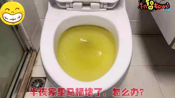 马桶堵了, 一个扫把放进去, 不到2分钟就通了, 太厉害了