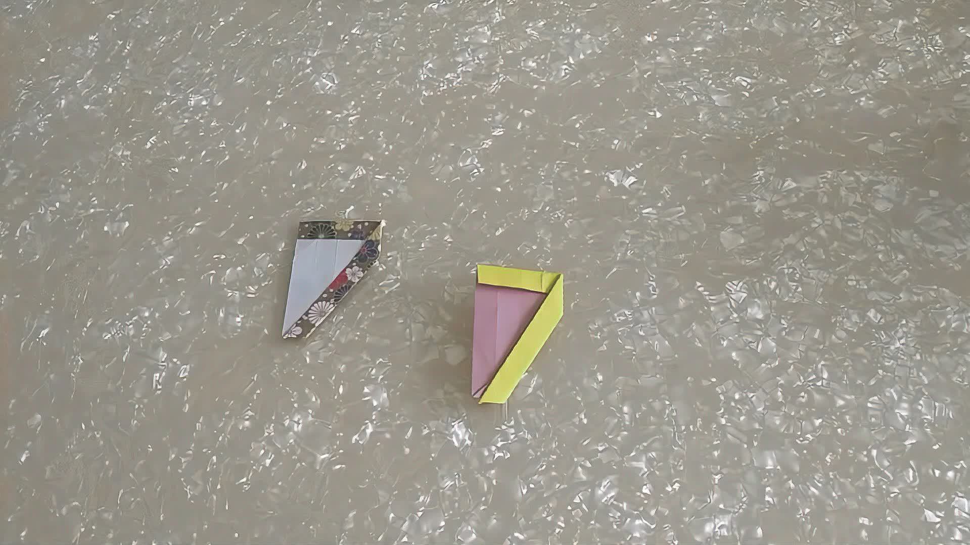 一张纸就能折出非常简单的阿拉伯数字7折纸