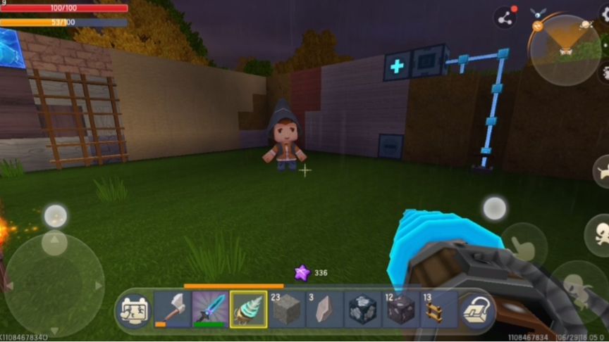 迷你新世界:小自用滑块做了个门,装饰了新家园