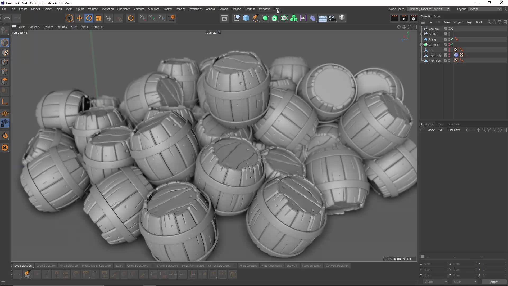 C4D建模教程-模型和雕刻风格化桶