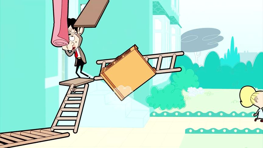 憨豆先生动画版:憨豆中了自己设置的陷阱!