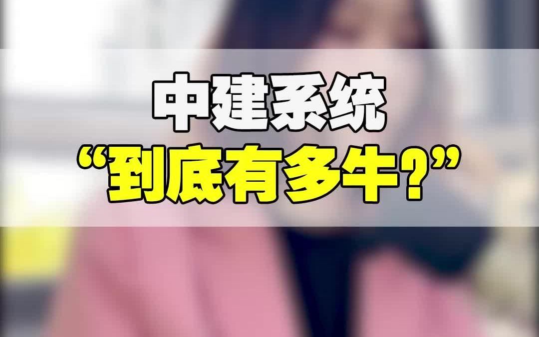 中建系统到底有多牛?