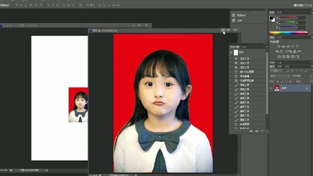用PS制作一寸照片调色与抠图换底