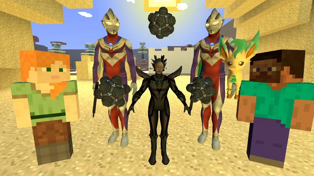 GMOD游戏赛罗奥特曼被黑暗面具控制来村庄伤害村民