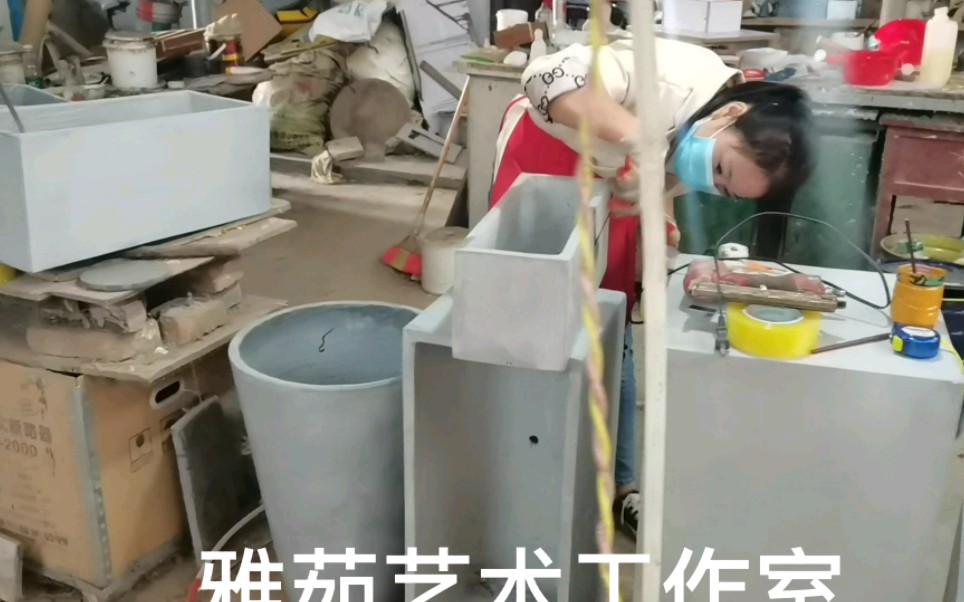混泥土镁泥水泥玻璃钢花盆模具批量生产