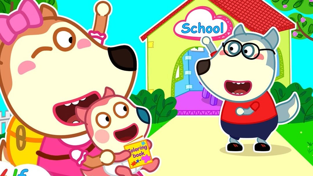 沃尔夫动画:开学了,带着露西宝宝去新学校!