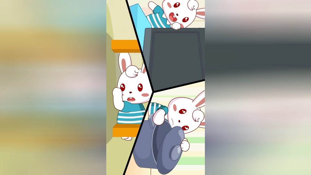 兔小贝安全教育:不要躲在门后面