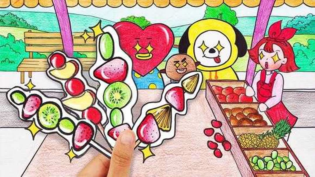 趣味定格动画:制作水果冰糖葫芦,生意太火爆了