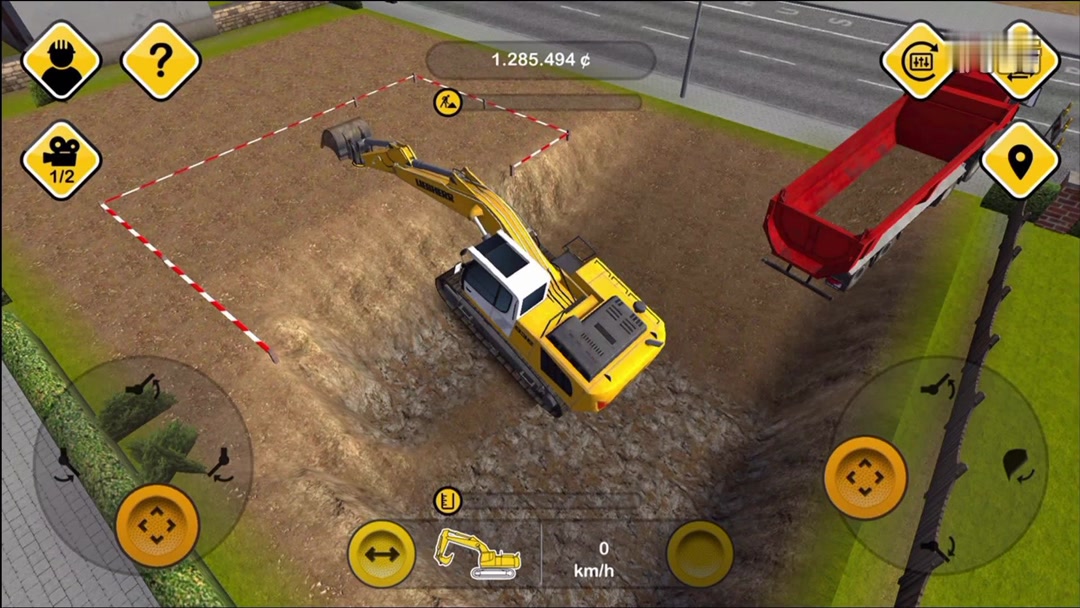 建筑模拟器第66期 多户别墅(1)大型挖土机挖掘基坑★吊车挖掘机工程...