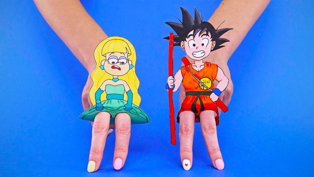 创意的纸板手指舞,小卡纸结合手指表演,还有孙悟空