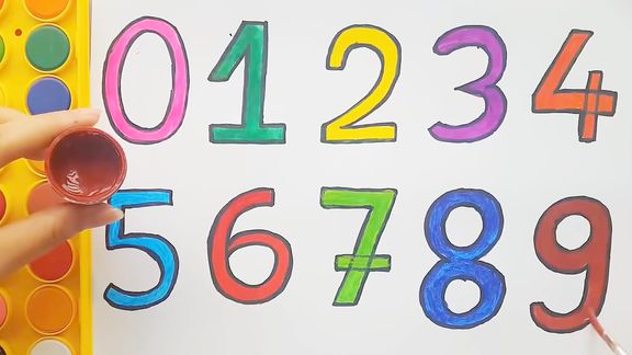 数字0~9简笔画涂色教程